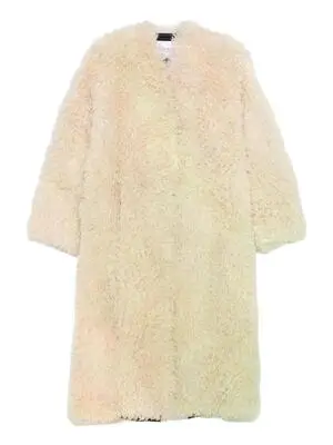 STAND STUDIO Long-sleeved Faux-fur Coat - Neutrals