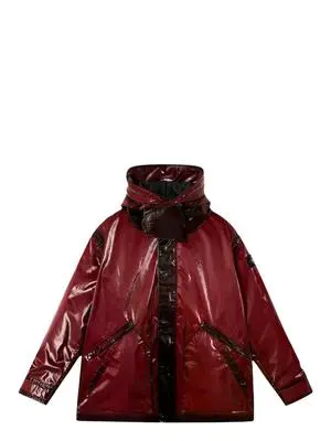 Stone Island Prismatic-effect Hooded Coat - Red