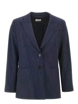 Marella Pinstripe Blazer - Blue
