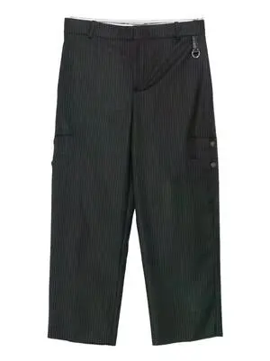 SONIA CARRASCO Pinstripe Welt-pocket Trousers - Grey