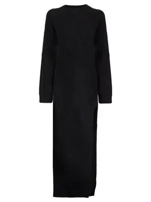 LANEUS Knitted Midi Dress - Black