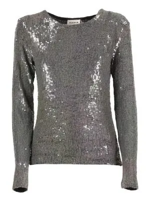 P.A.R.O.S.H Sequin-Embellished Long-Sleeve T-Shirt