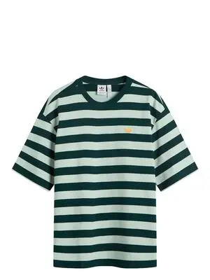 Adidas Striped Short Sleeve T-shirt - Aurora Ivy/green Tint
