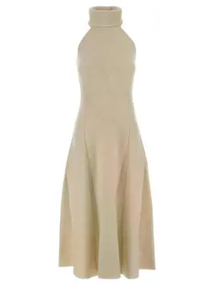 Magda Butrym Halterneck Midi Dress - Neutrals