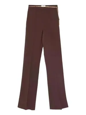 Elisabetta Franchi Chain-embellished Trousers - Brown