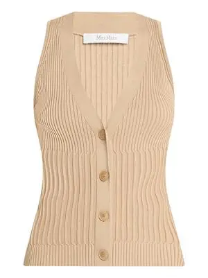Max Mara Ribbed Knit Vest - Ivory