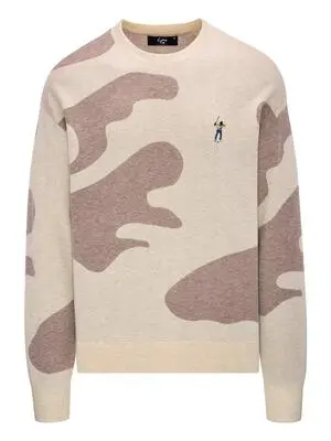 EASTSIDE GOLF Camo Jacquard Golf Sweater - Taupe