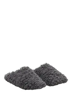 Mango Faux Shearling Slipper - Charcoal