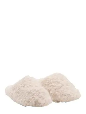 Mango Faux Shearling Slipper Ivory White