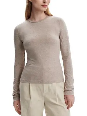 Varley Edna Long Sleeve Tee - Taupe Marl