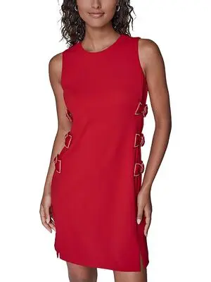 Karl Lagerfeld Paris Contrast Bow Sheath Dress - Admiral Red