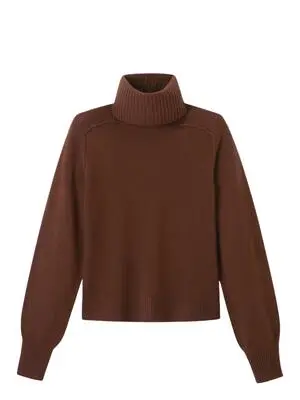 ME+EM Cashmere Jumper With Snood - Chestnut Brown