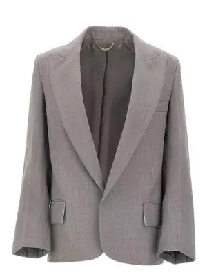 Victoria Beckham Peak-lapel Wool Blazer - Grey