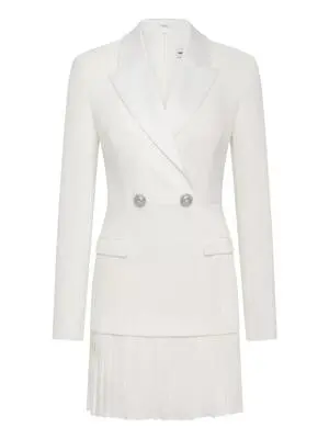 Rebecca Vallance Pleated Double-breasted Dress - Neutrals