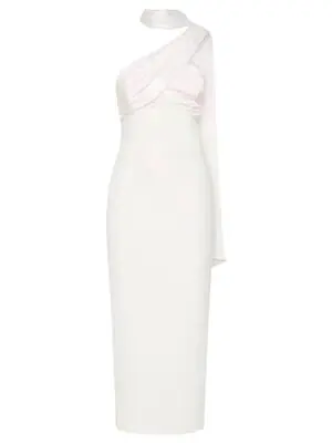Rebecca Vallance Satin-draped Halter Neck Midi Dress - Neutrals