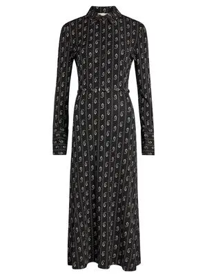 TORY BURCH Patterned Stretch-Jersey Midi Shirt Dress