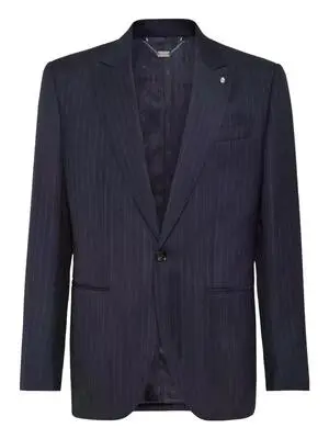 BILLIONAIRE Gessato Pinstripe Single-breasted Blazer - Blue