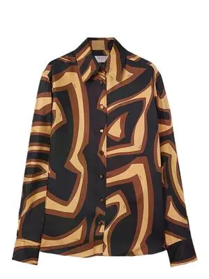Emilio Pucci Labirinto-print Silk Shirt - Black