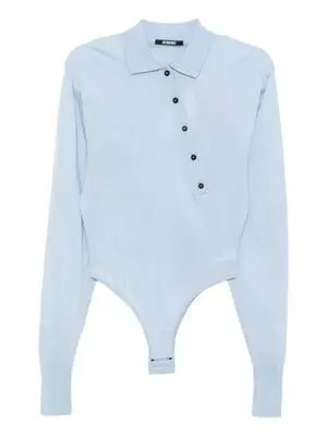Jacquemus Polo-neck Bodysuit - Blue