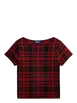 Polo Ralph Lauren Plaid Boatneck T-shirt - Red