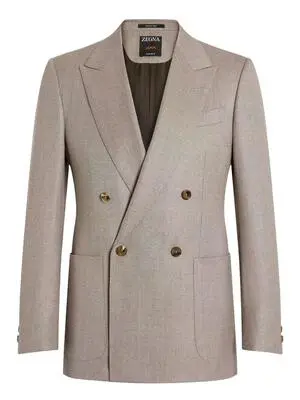Zegna Double-breasted Wool Jacket - Brown