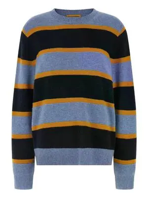 Guest In Residence Striped Crew-Neck Sweater Blue