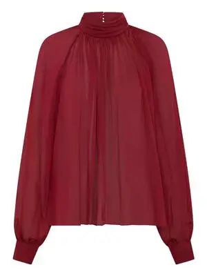 NICHOLAS Solene High-neck Long-sleeve Top - Red
