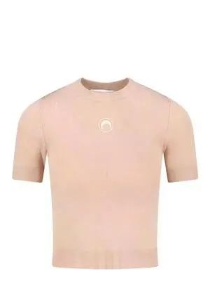 MARINE SERRE Moon-logo Short-sleeved Top - Neutrals