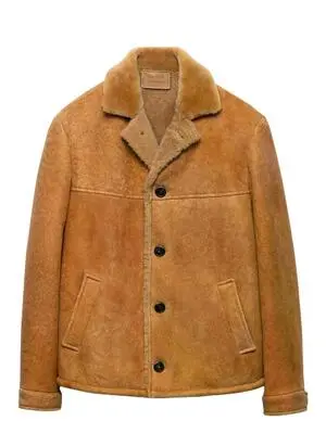 Prada Sheepskin Buttoned Jacket - Brown