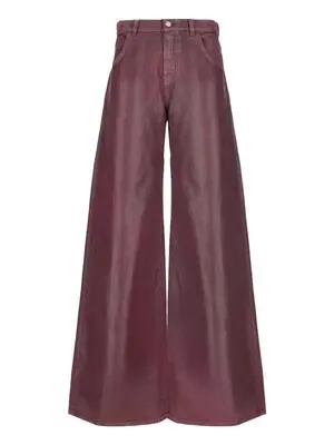 LANEUS Coated Trousers - Red