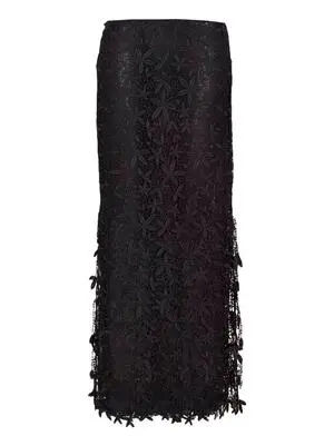 TOTEME Floral Lace Skirt - Black