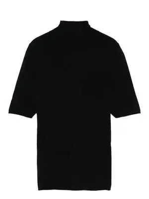 GOTHA High-neck Short-sleeve Sweater - Black