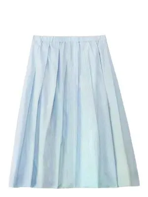 Fabiana Filippi Pleated Striped Midi Skirt - Blue