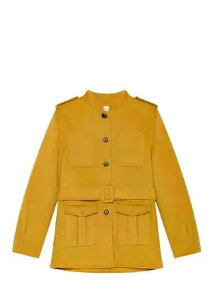 Malìparmi Belted Patch-pocket Military Coat - Yellow