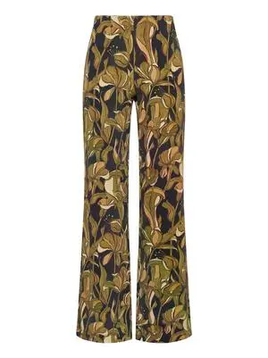 Malìparmi Floral-print Trousers - Green