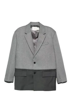 FENG CHEN WANG Two-tone Single-breasted Blazer - Grey