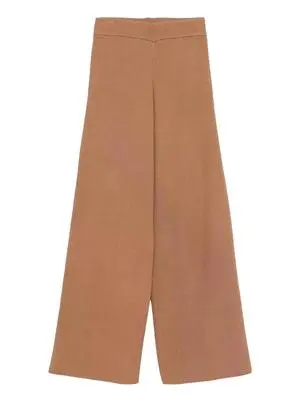 TWINSET Ribbed Wide Leg Trousers - Brown