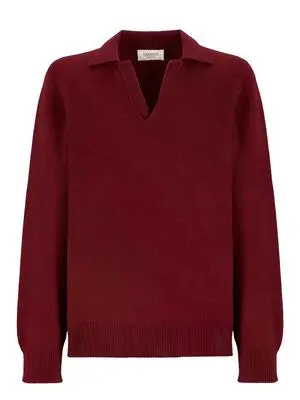LANEUS V-neck Sweater - Red