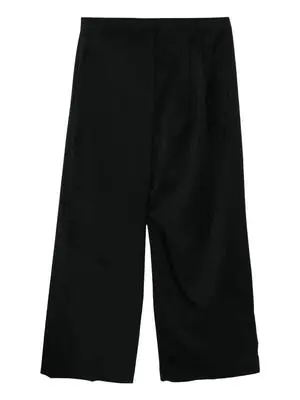PUSHBUTTON Pleat-detail Wide Leg Trousers - Blue