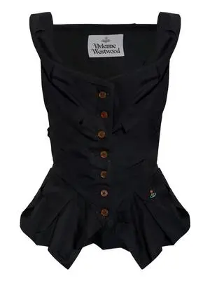 VIVIENNE WESTWOOD Orb-detail Peplum Top - Black