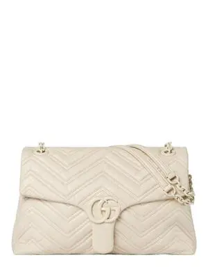 Gucci Gg Marmont Medium Shoulder Bag - White