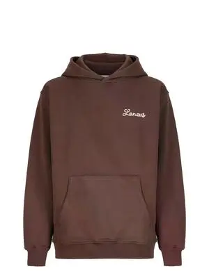 LANEUS Embroidered Logo Hoodie - Brown