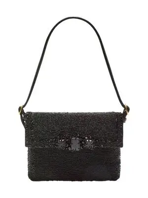 Malìparmi Beaded-embellished Flap Shoulder Bag - Black
