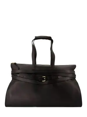 Moschino Belted Leather Tote - Black