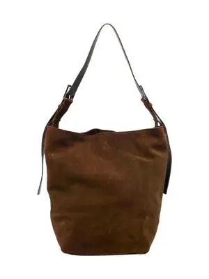 P.a.r.o.s.h Buckle-fastening Suede Shoulder Bag - Brown