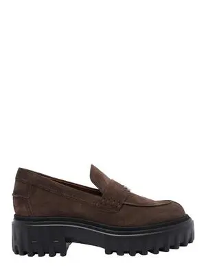 Hogan H700 Suede Loafers - Brown