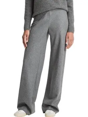 Vince High-waist Straight-leg Trousers - Medium Heather Grey