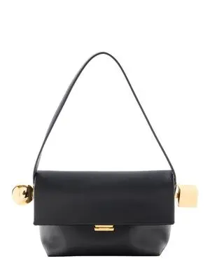 Jacquemus Le Rond Carré Leather Shoulder Bag - Black 990