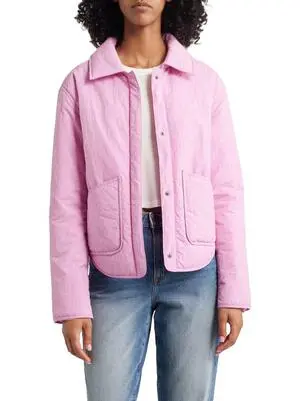 THREAD & SUPPLY Floral Puffer Shacket - Pink Flower Loop
