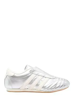 Adidas Three-stripe Metallic-leather Sneakers - Silver